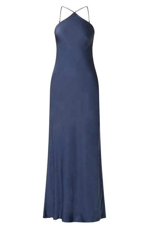 NIA Kelton Cowl Back Satin Gown