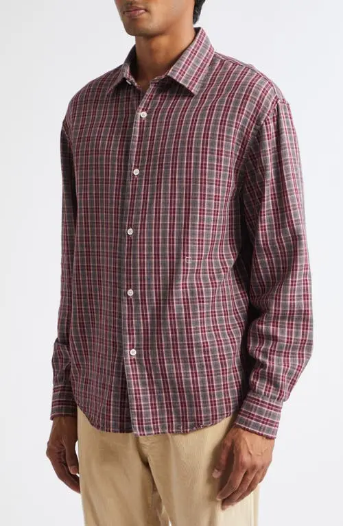 Massimo Alba Boxy Plaid Button-up Shirt - Faded Rose