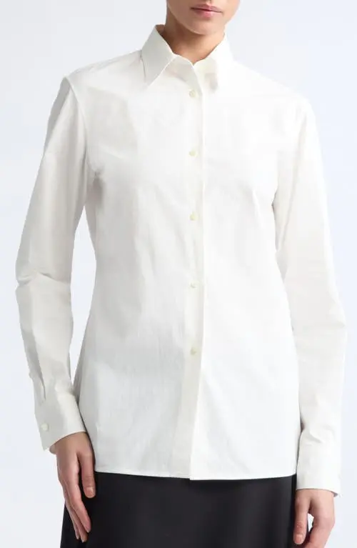 JIL SANDER Cutout Back Cotton Shirt - Seashell