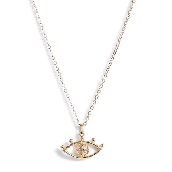 SET & STONES Santorini Diamond Evil Eye Pendant Necklace