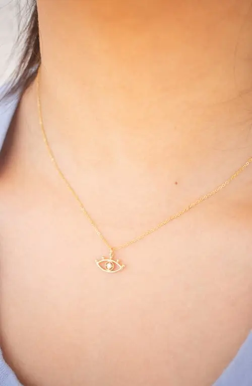 SET & STONES Santorini Diamond Evil Eye Pendant Necklace