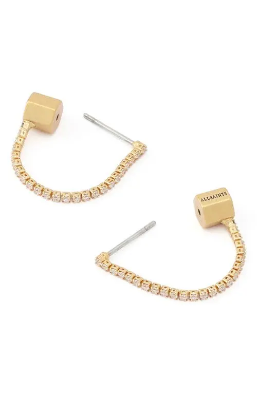 ALLSAINTS Crystal Front-to-back Hoop Earrings - Crystal/gold