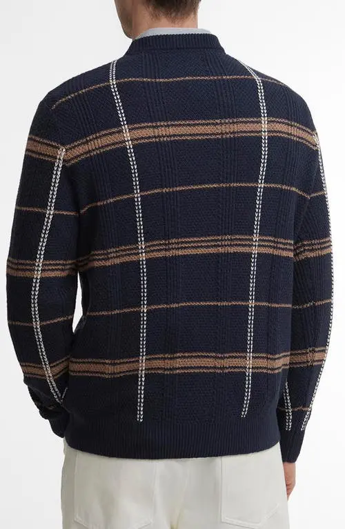 Barbour Fasey Cable Tartan Crewneck Sweater