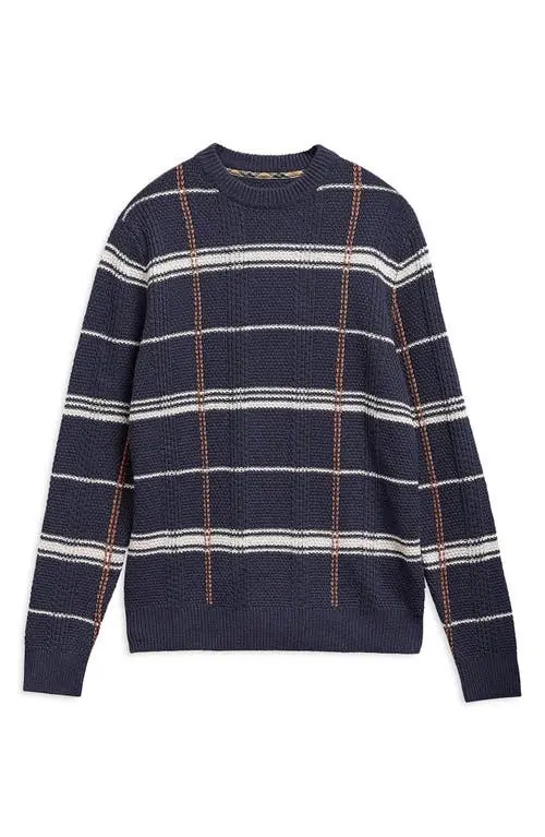 Barbour Fasey Cable Tartan Crewneck Sweater