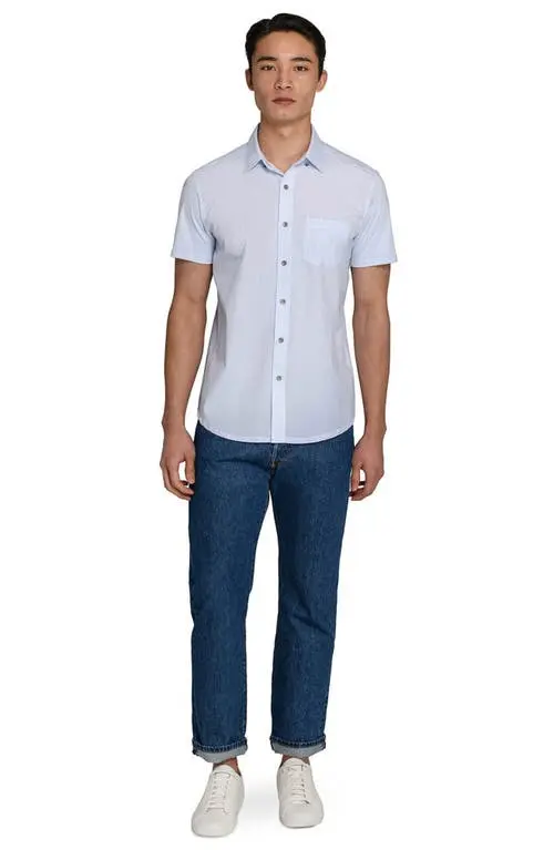 W.R.K Circle Geo Reworked Short Sleeve Button-down Shirt