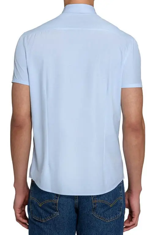 W.R.K Abstract Geo Performance Short Sleeve Button-down Shirt - Light Blue