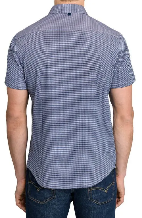 W.R.K Slim Fit Micro Square Reworked Short Sleeve Button-down Shirt