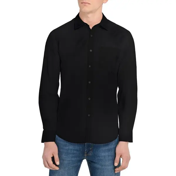 W.R.K Hudson Reworked Slim Fit Solid Cotton Button-up Shirt