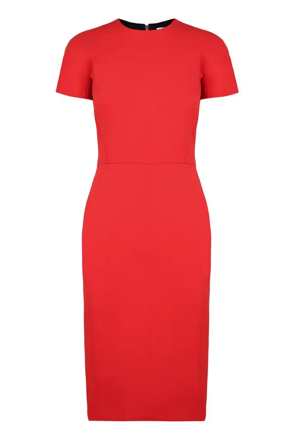 Victoria Beckham Tailored Sheath Dress With Back Zip - Red