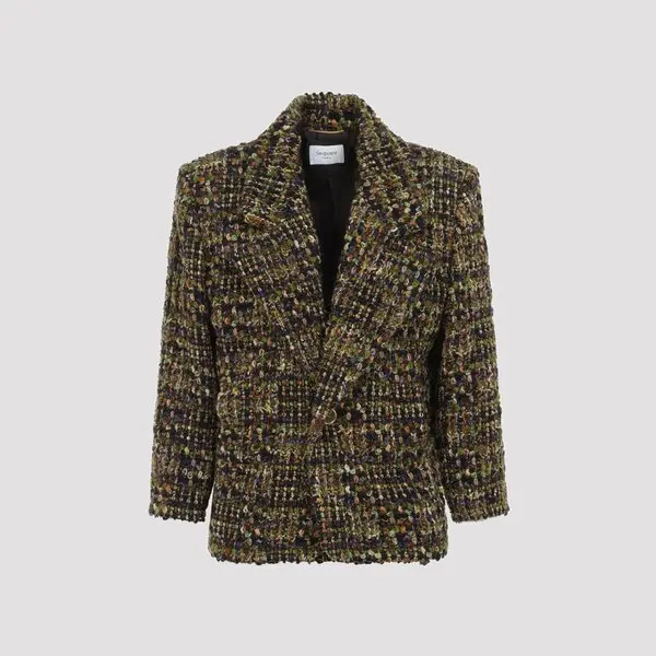 Saint Laurent Wool Tweed Jacket - Green