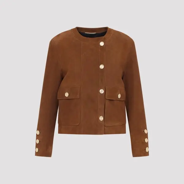 Saint Laurent Lambskin Leather Jacket - Brown