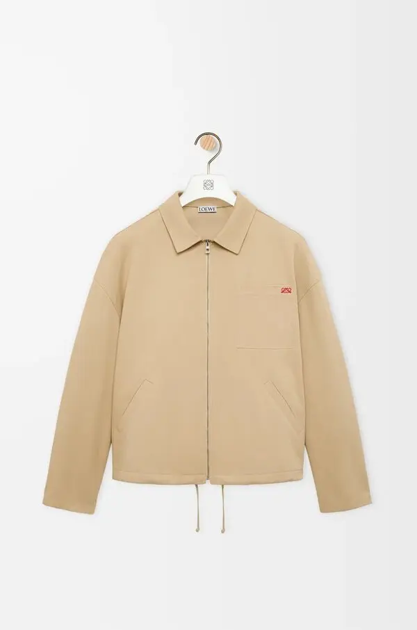 Loewe Zip-up Shirt Jacket With Drawcord Hem - Beige