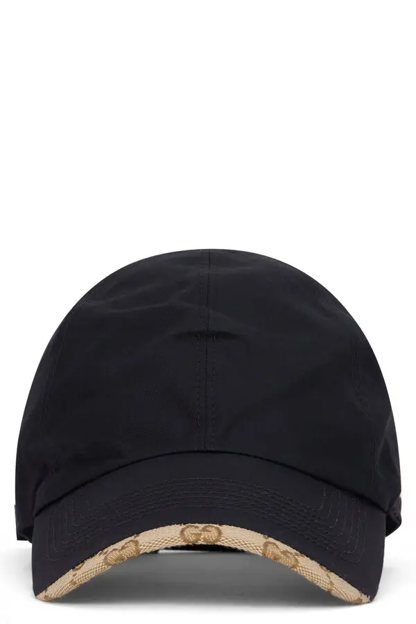 Gucci Cotton Canvas Baseball Cap With Monogram Detail - Black