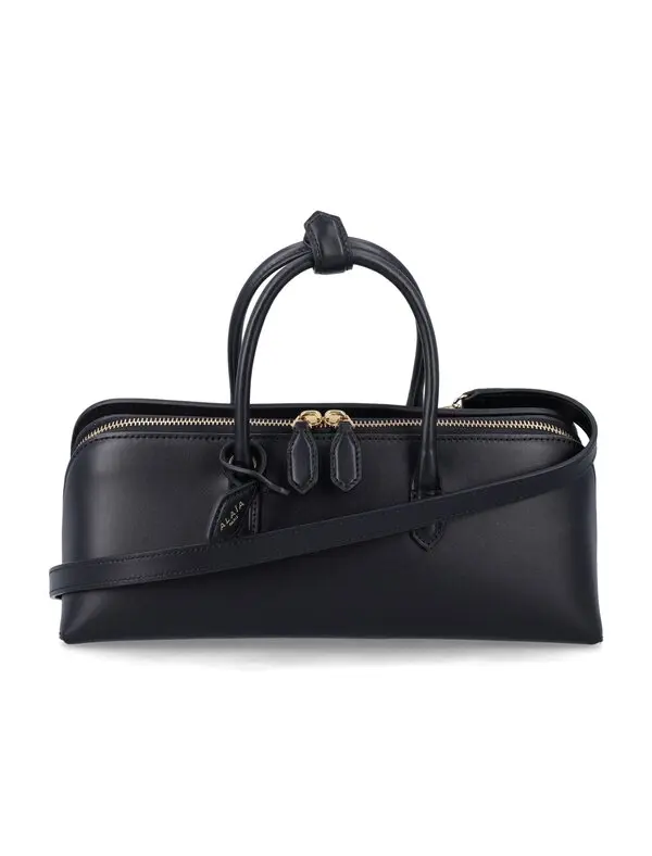 Alaïa Delta Mini Box Calfskin Handbag - Nero