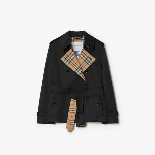 Burberry Gabardine Trench Jacket - Black