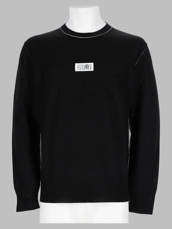 MAISON MARGIELA Logo Patch Crewneck Sweater