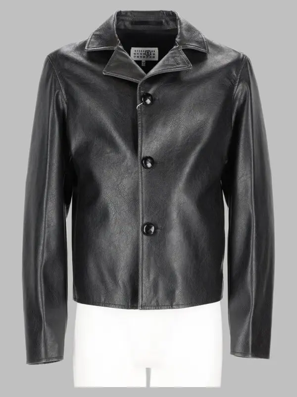 MAISON MARGIELA Faux Leather Cropped Jacket