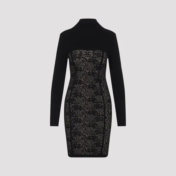 Elisabetta Franchi Lace-knit Mini Dress - Black