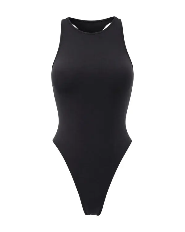 Andamane Sleek High-cut Bodysuit - Black