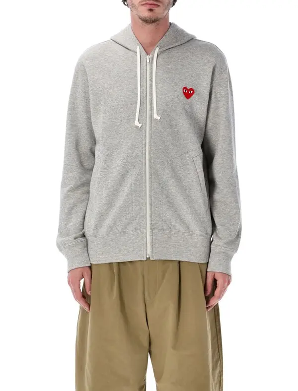 Play Comme Des Garcon Zip-up Hoodie With Heart Logo