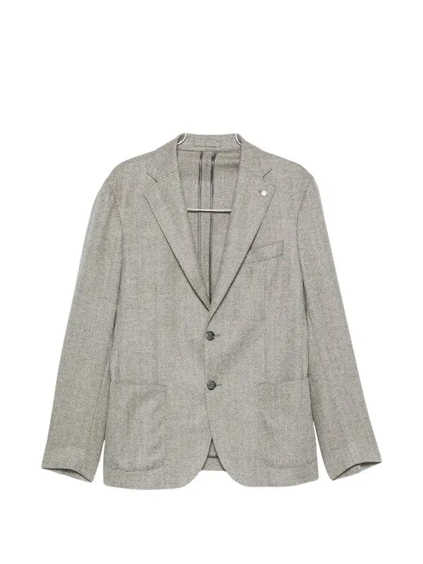 LUIGI BIANCHI Herringbone Single-breasted Blazer