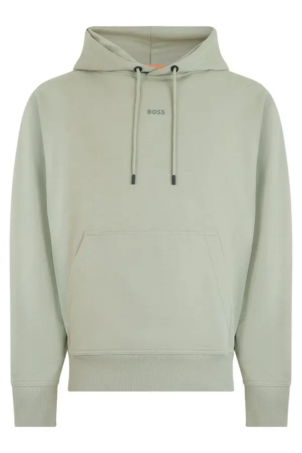 BOSS Cotton Hoodie With Adjustable Hood