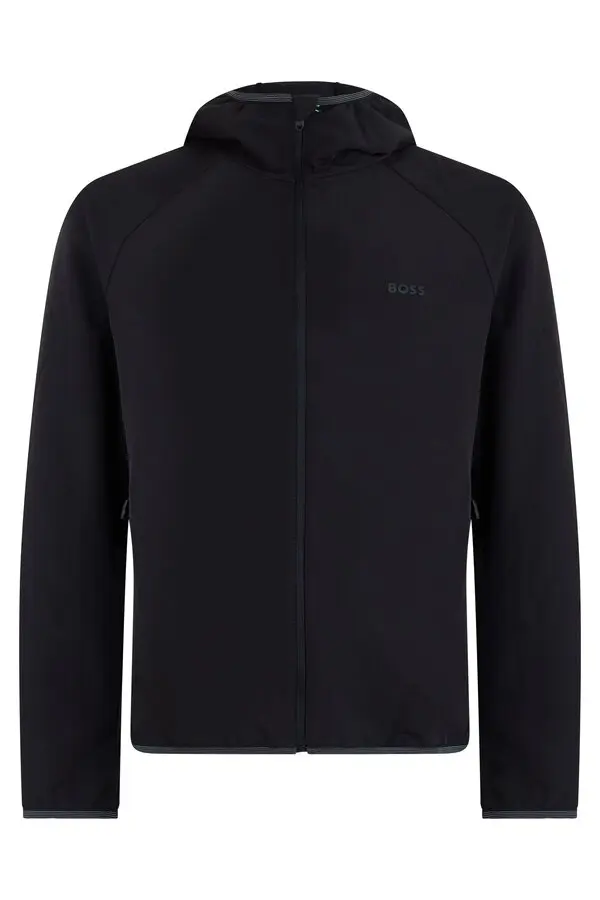 BOSS Waterproof Hooded Zip Technical Fabric Jacket