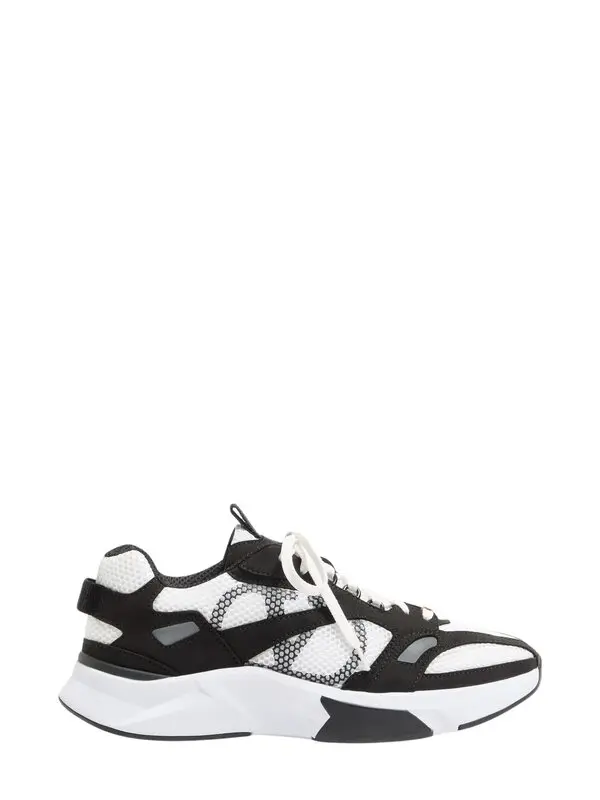 Valentino Garavani Demivee Suede And Mesh Sneakers - Black