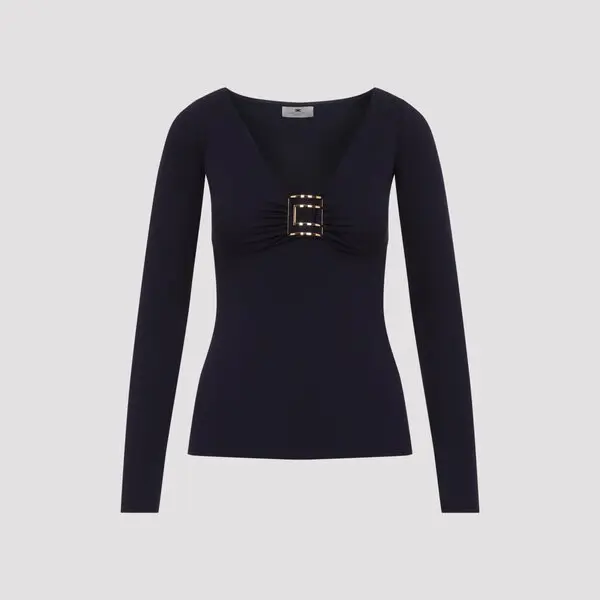 Elisabetta Franchi Long Sleeve Viscose Top