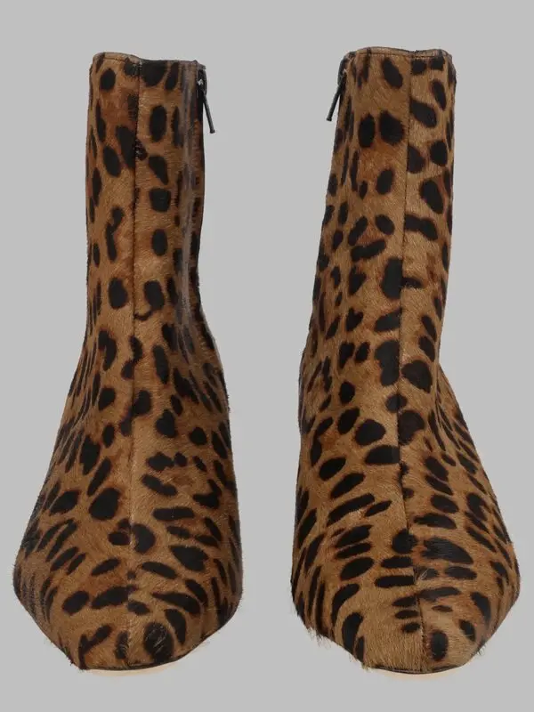 Staud Leopard-print Calf Hair Ankle Boots - Brown