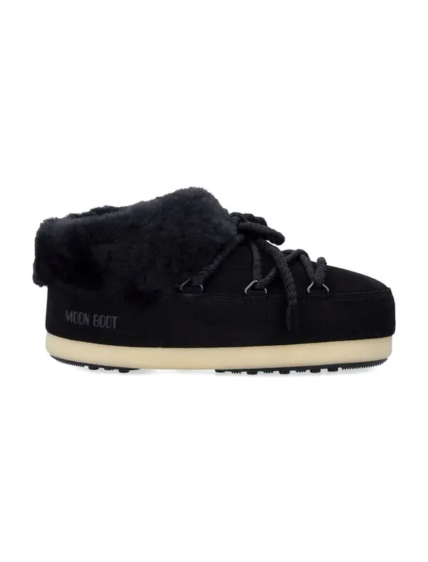 Moon Boot Lace-up Faux Fur Ankle Boots - Nero