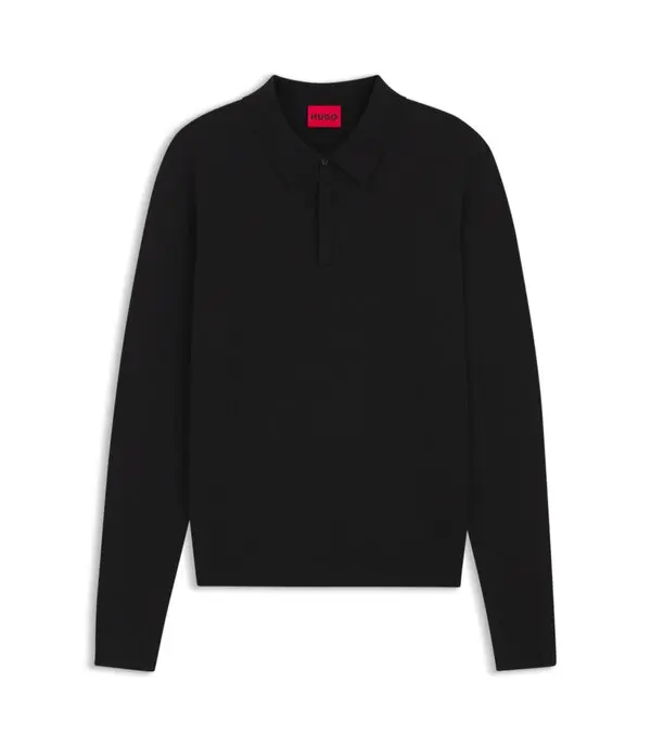 Hugo Slim-fit Knit Polo With Reverse Logo
