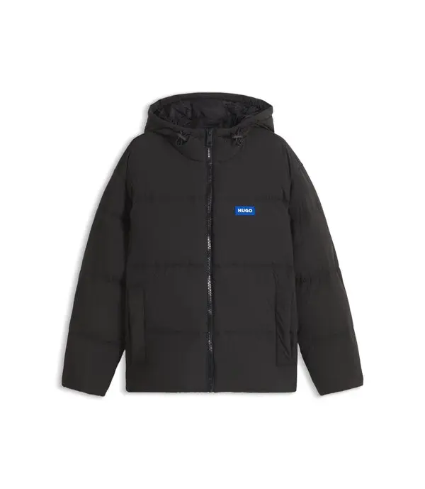 Hugo Water-repellent Puffer Jacket With Logo Badge