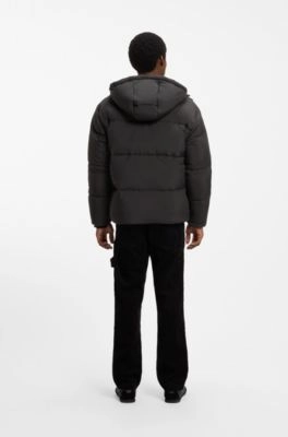 Hugo Water-repellent Puffer Jacket With Logo Badge