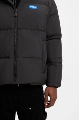 Hugo Water-repellent Puffer Jacket With Logo Badge