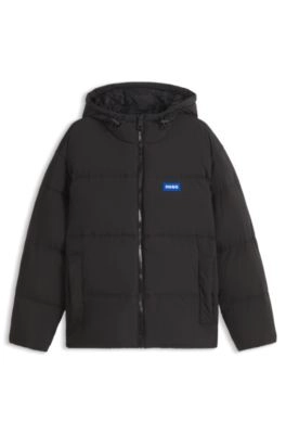 Hugo Water-repellent Puffer Jacket With Logo Badge