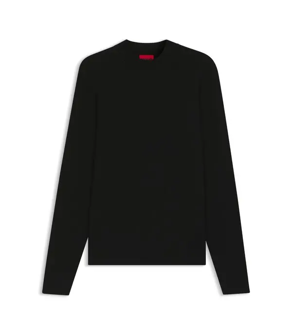 Hugo High-neck Sweater In A Slim Fit - Black
