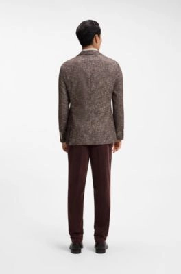 BOSS Slim-fit Blazer In Micro-patterned Fabric