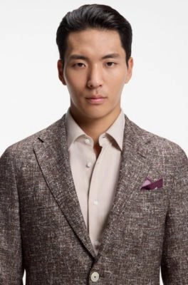 BOSS Slim-fit Blazer In Micro-patterned Fabric