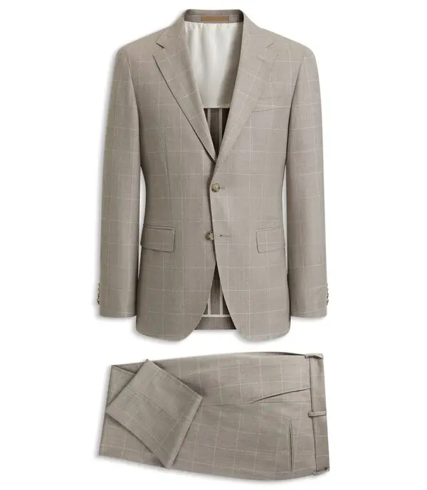 BOSS Two-piece Slim-fit Suit In Checked Italian Wool