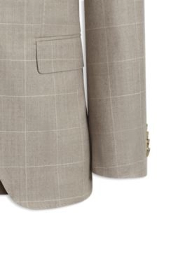 BOSS Two-piece Slim-fit Suit In Checked Italian Wool