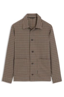 BOSS Relaxed-fit Wool-blend Jacket With Vichy Check