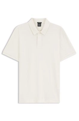 BOSS Geometric-jacquard Polo Shirt In Cotton
