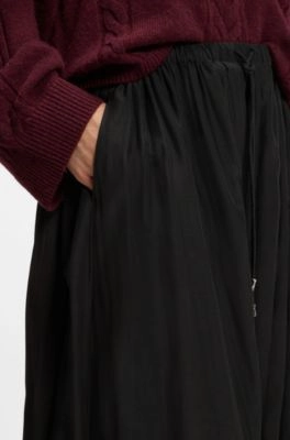 BOSS Wide-leg Modal Blend Trousers