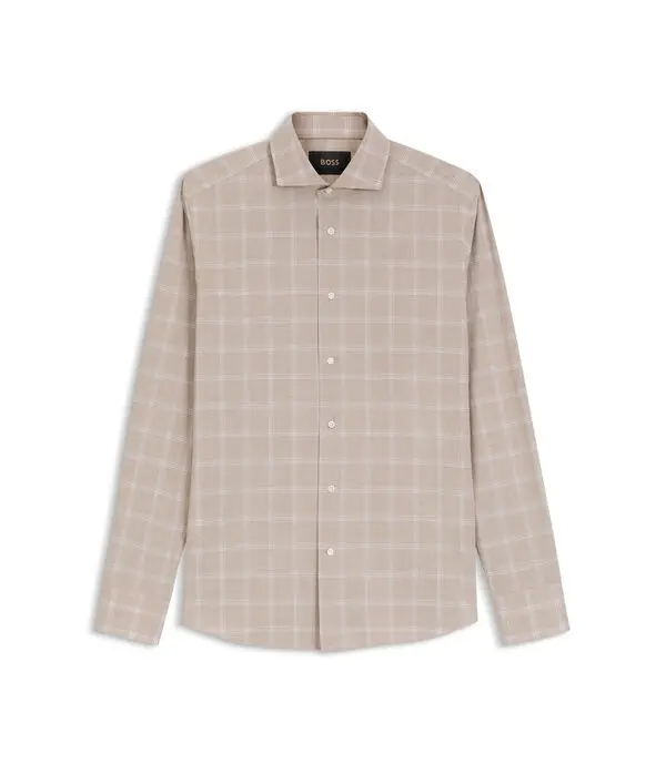 BOSS Slim-fit Shirt In Checked Italian-made Cotton