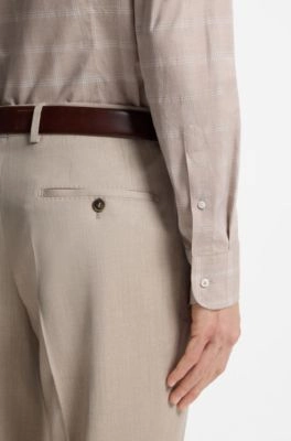 BOSS Slim-fit Shirt In Checked Italian-made Cotton
