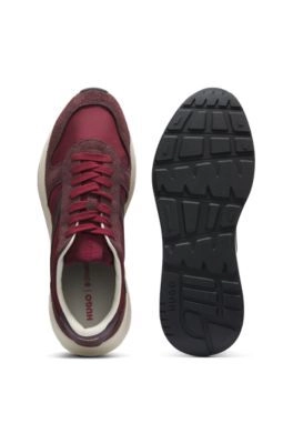 Hugo Suede-trim Sneakers With Logo Details
