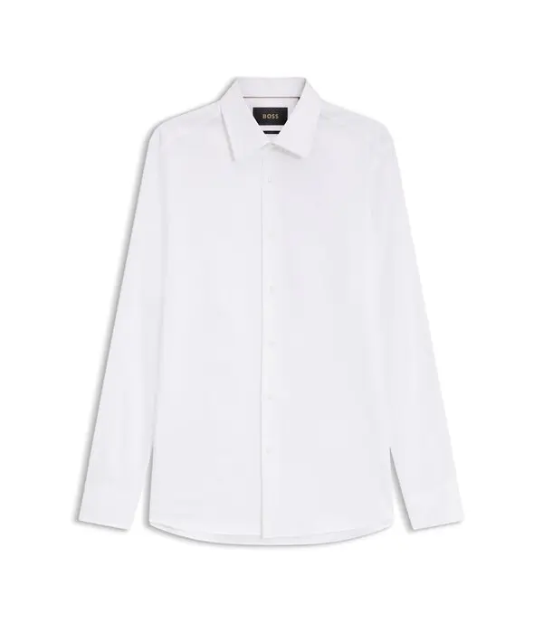 BOSS Slim-fit Shirt In Micro-structured Italian-made Cotton