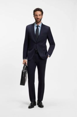 BOSS Slim-fit Shirt In Cotton-blend Flannel - Light Blue