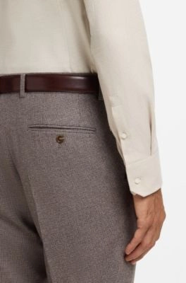 BOSS Slim-fit Shirt In Patterned Cotton-blend Flannel